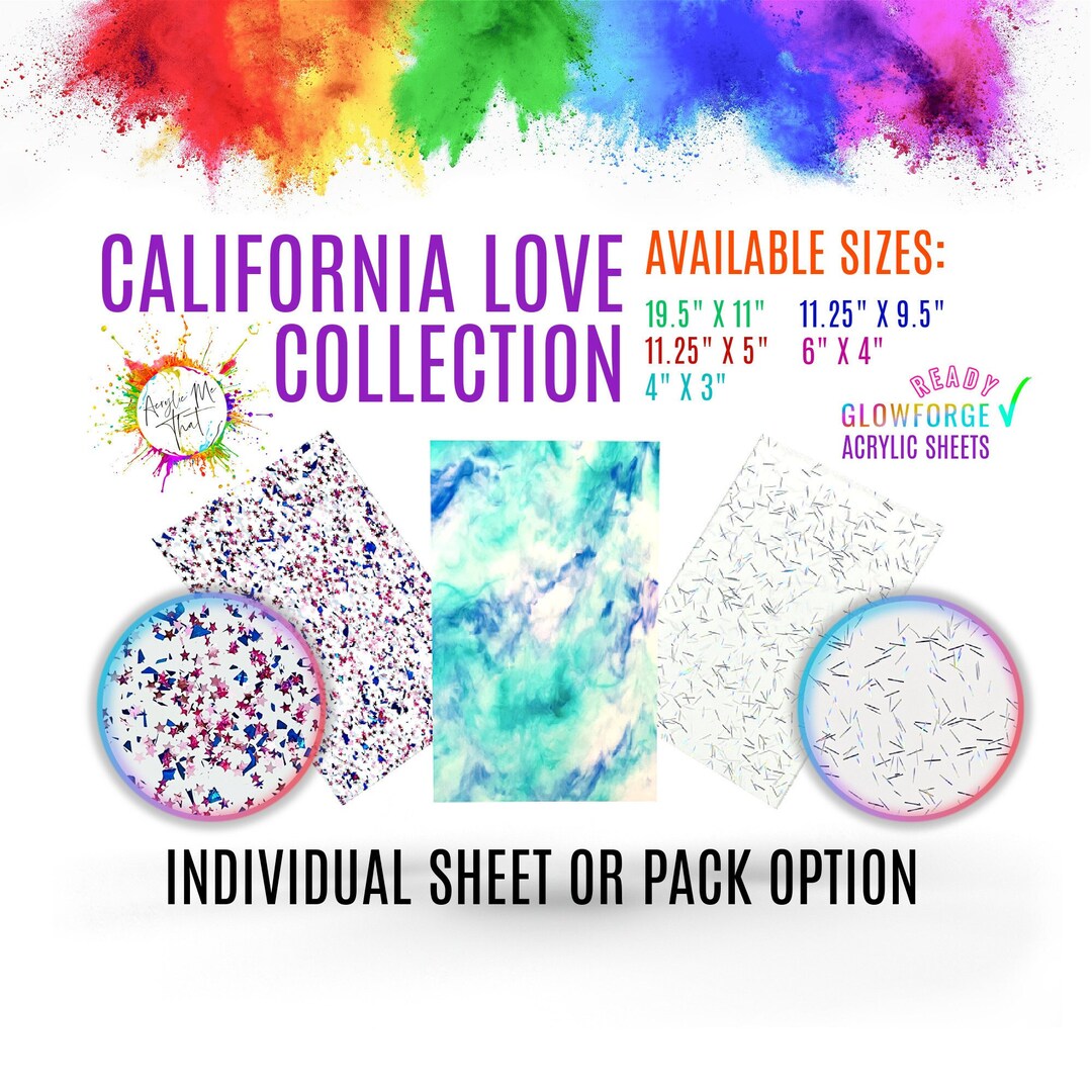 Glitter Glowforge Acrylic Sheets Laser Safe Sheet Cast Blanks Laserable ...