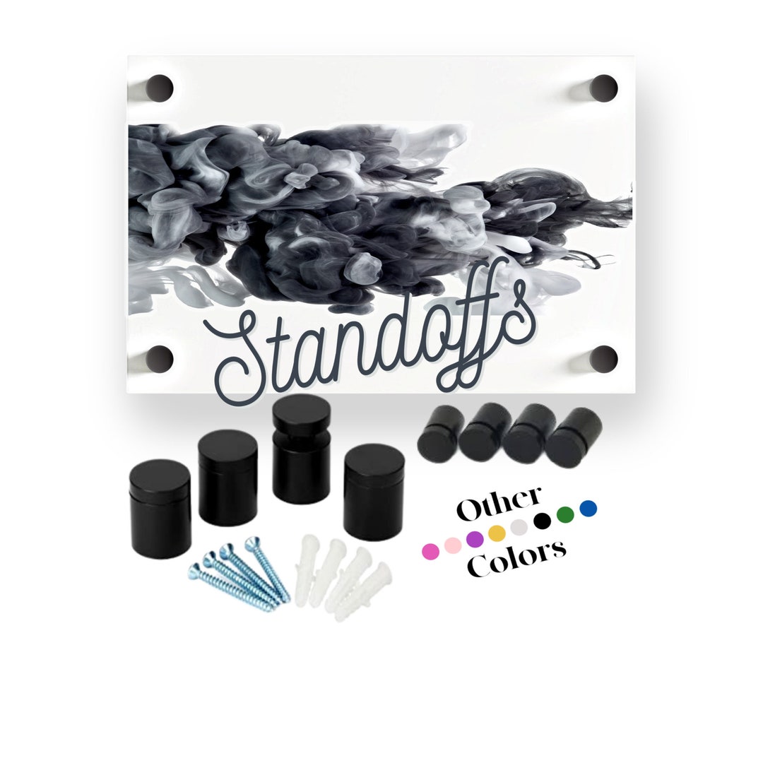Standoff Bolt - Black Floating Frame Sign Mount Hanger - Acrylic ...