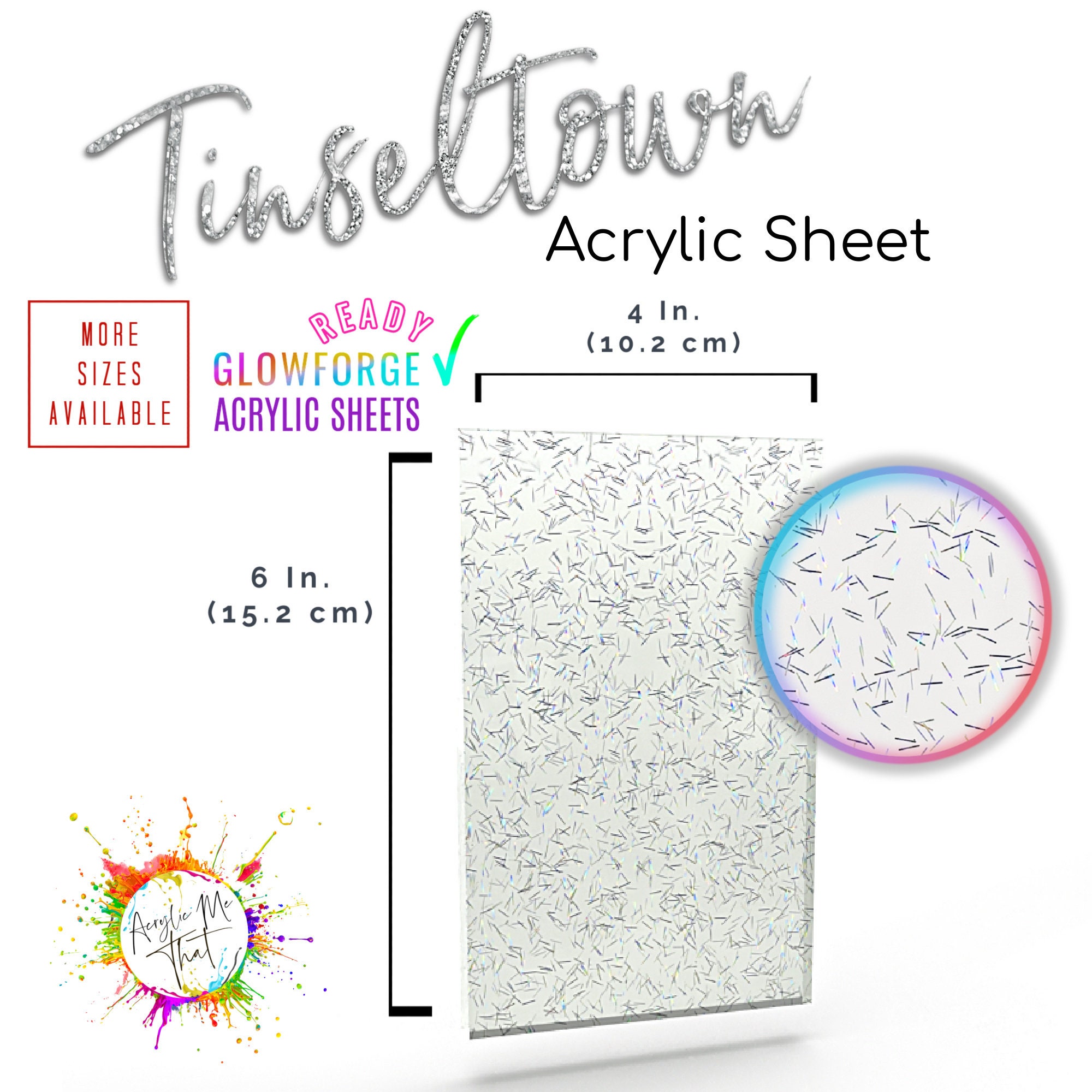 Glitter Glowforge Acrylic Sheets Laser Safe Sheet Cast Blanks - Etsy