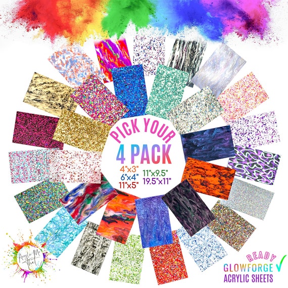 Acrylic Sheets Glowforge Laser Safe Sheet Cast Glitter Blanks - Etsy