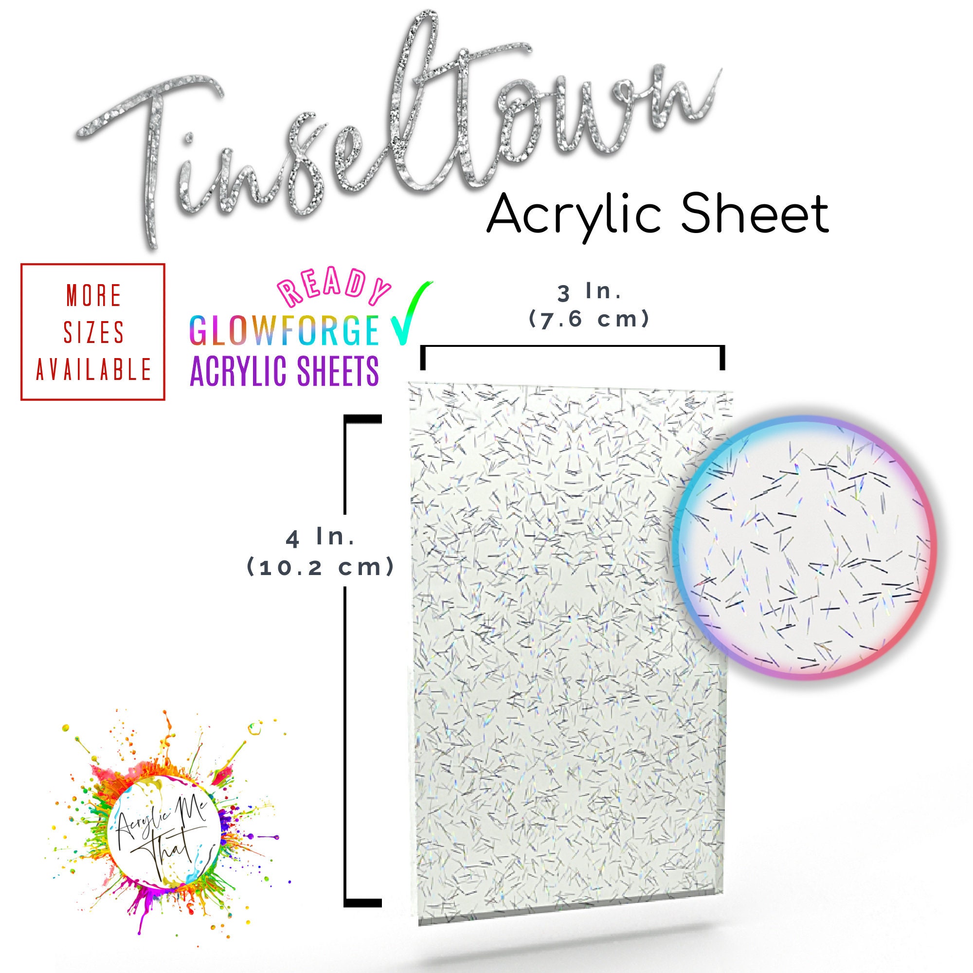 Glitter Glowforge Acrylic Sheets Laser Safe Sheet Cast Blanks - Etsy