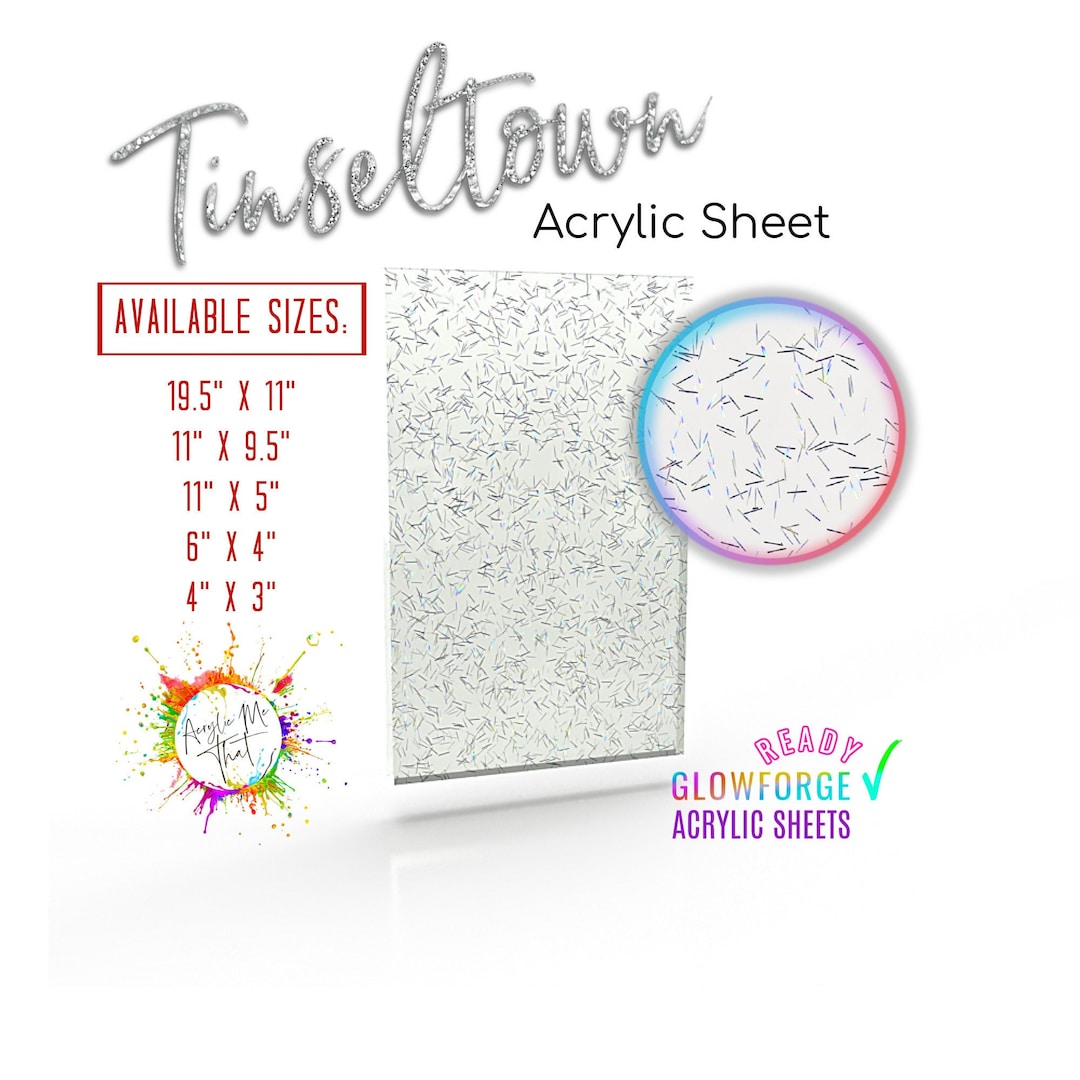 Glitter Glowforge Acrylic Sheets Laser Safe Sheet Cast Blanks Laserable ...