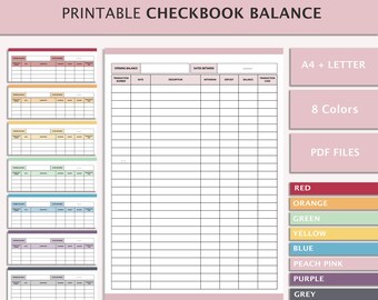 Checkbook Balance Log - Etsy