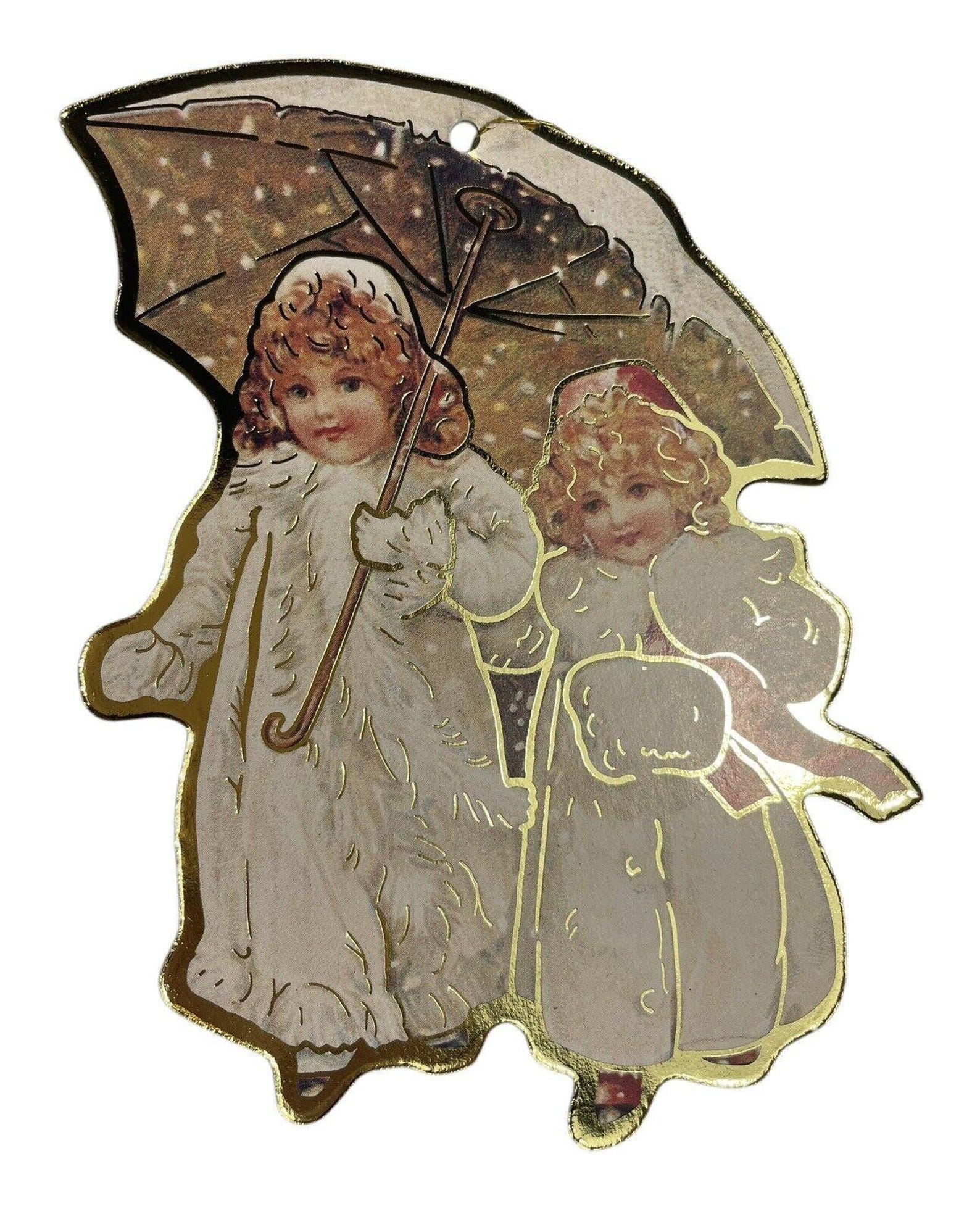 Die Cut Victorian Children Teddy Bears 14 Christmas Eve Ornaments Gold ...