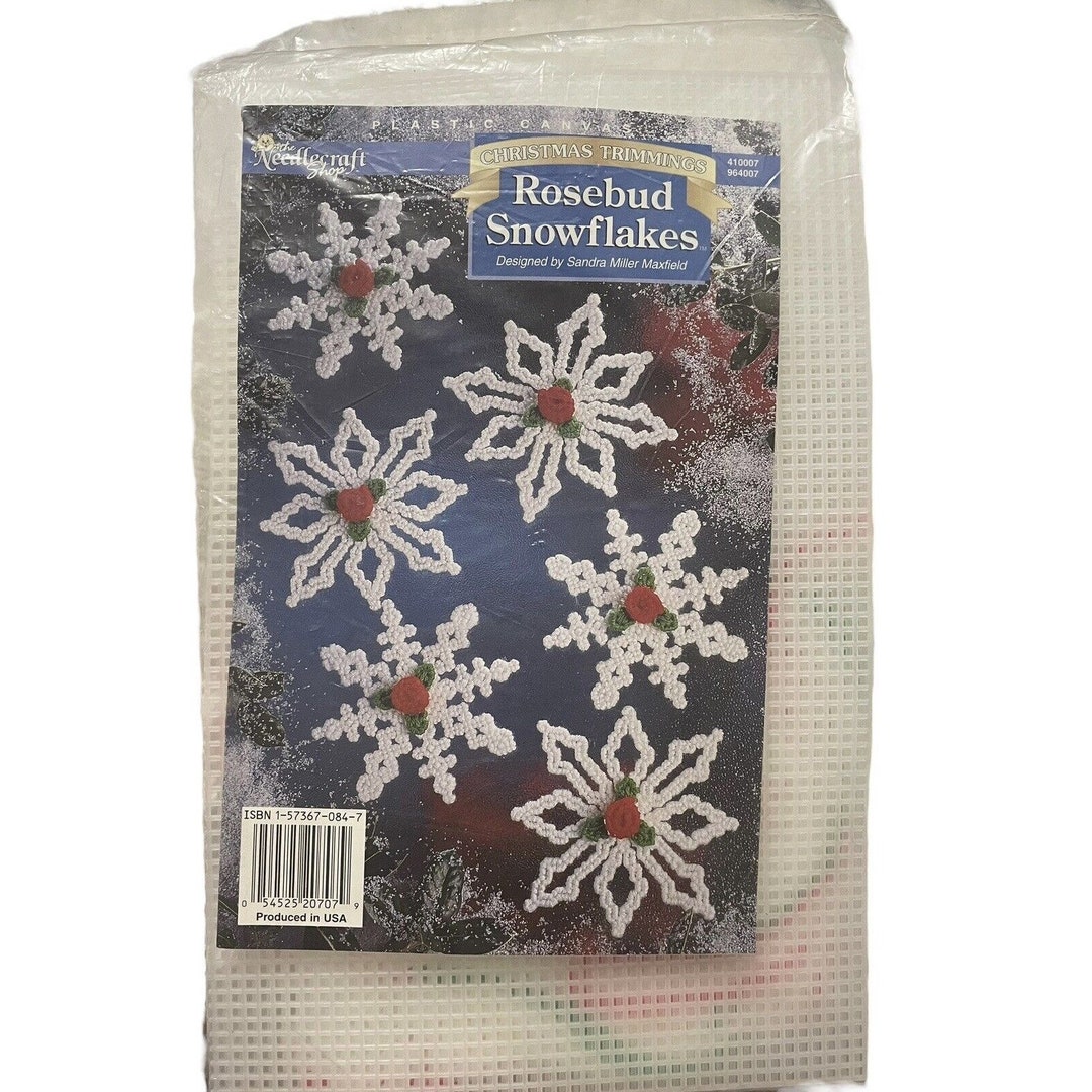 Rosebud Snowflake Ornaments Plastic Canvas Craft Kit - Etsy