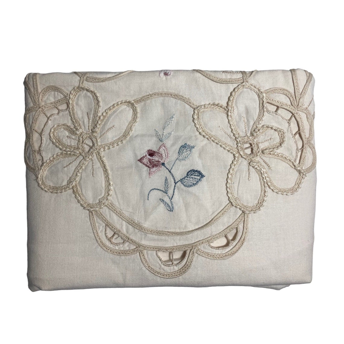 King Sham maison Rose Medallion Stitch Pink Beige - Etsy