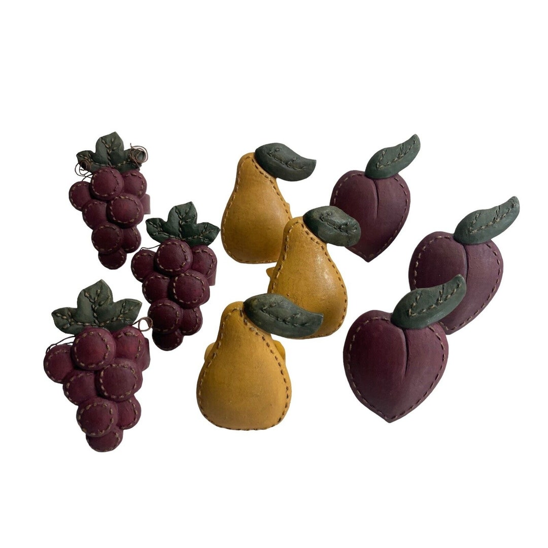 Rustic Plums Grapes Pear X6 Napkin Rings 1999 - Etsy