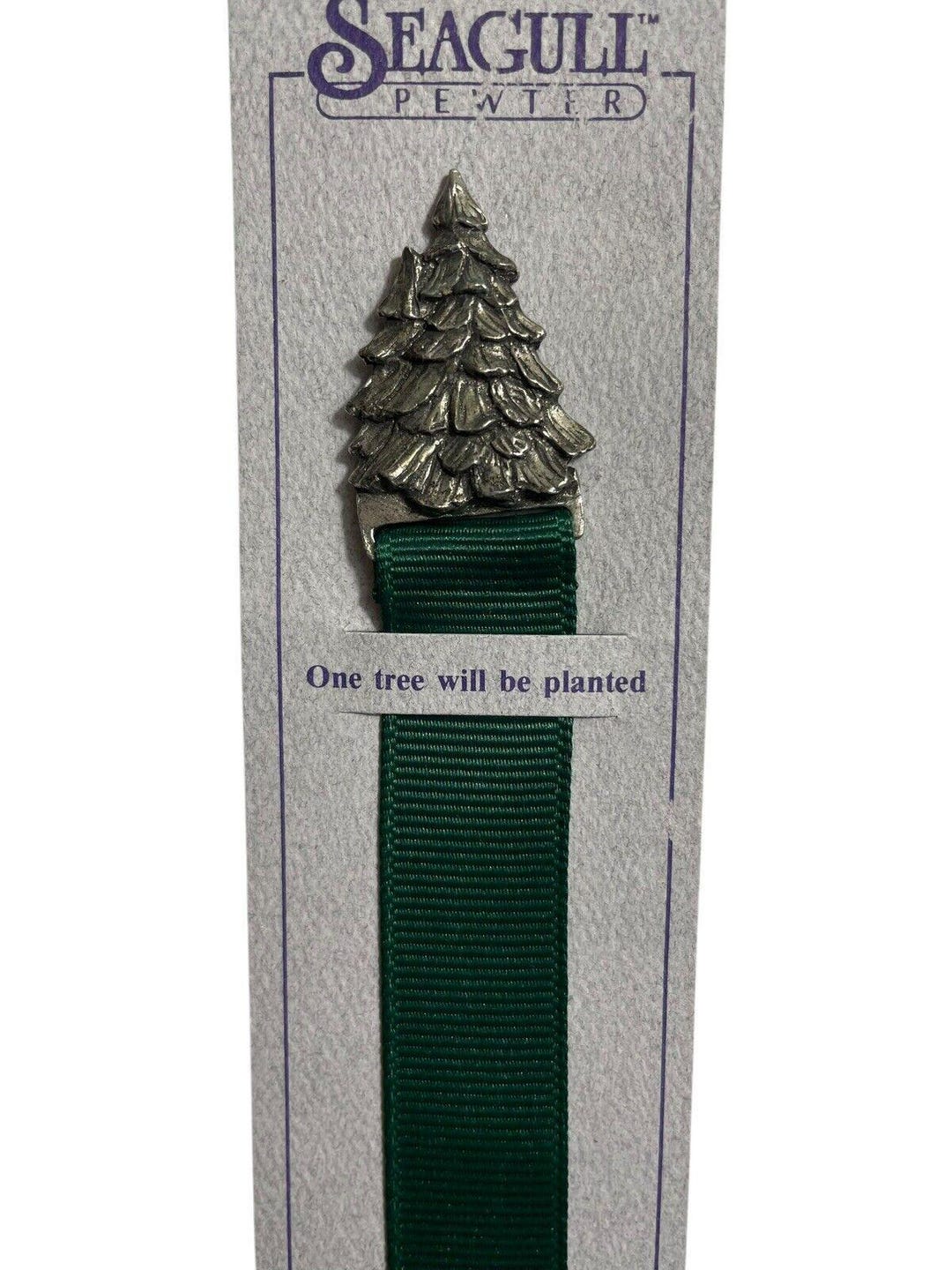 Seagull Pewter Pine Tree & Squirrel Dark Green Ribbon Bookmark 1989 New ...