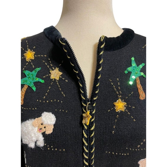 Quacker Factory Christmas Nativity Scene Zip Up Sweat… - Gem