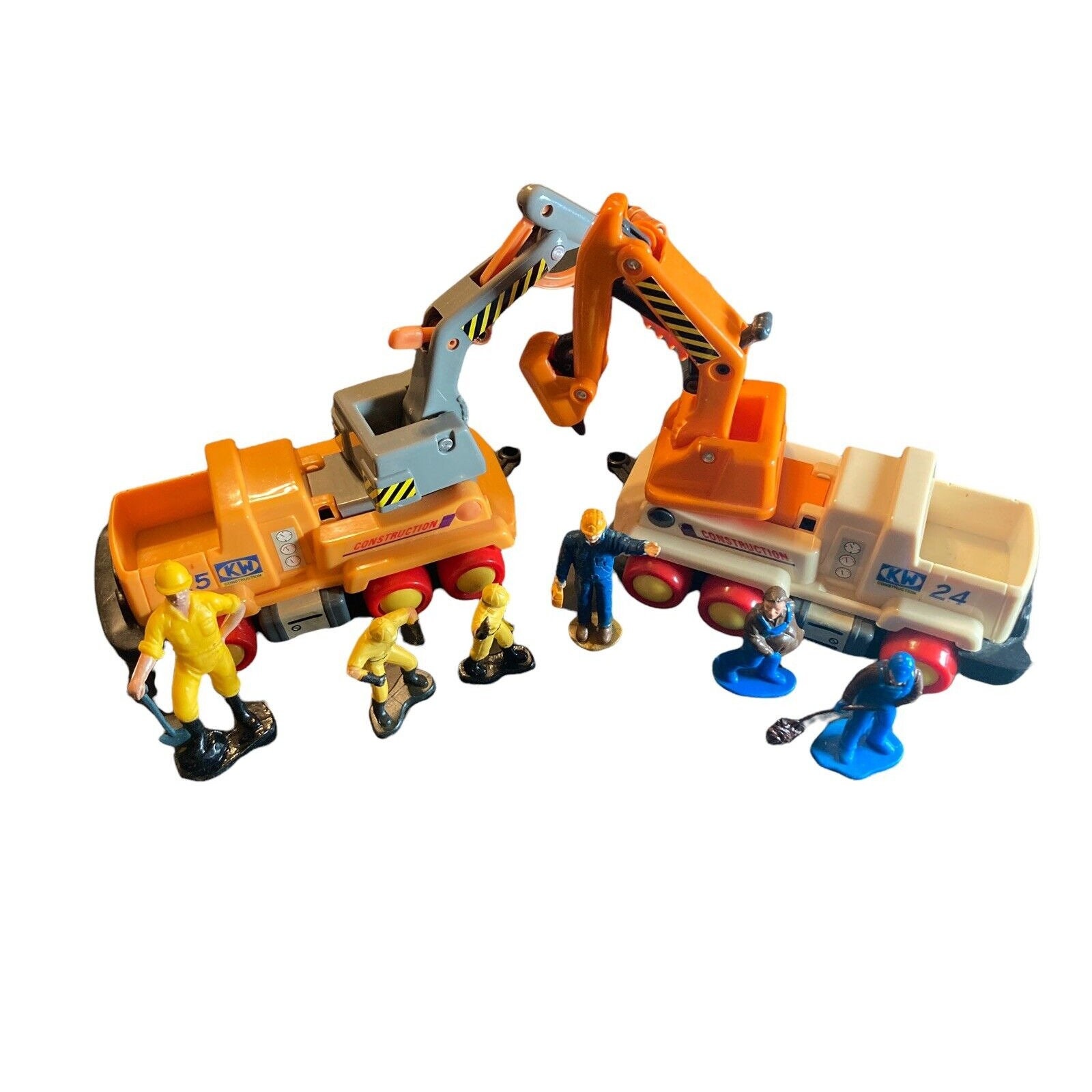 Construction Playset 75 Piece Toy Trucks Road Signs Barricades Cones ...