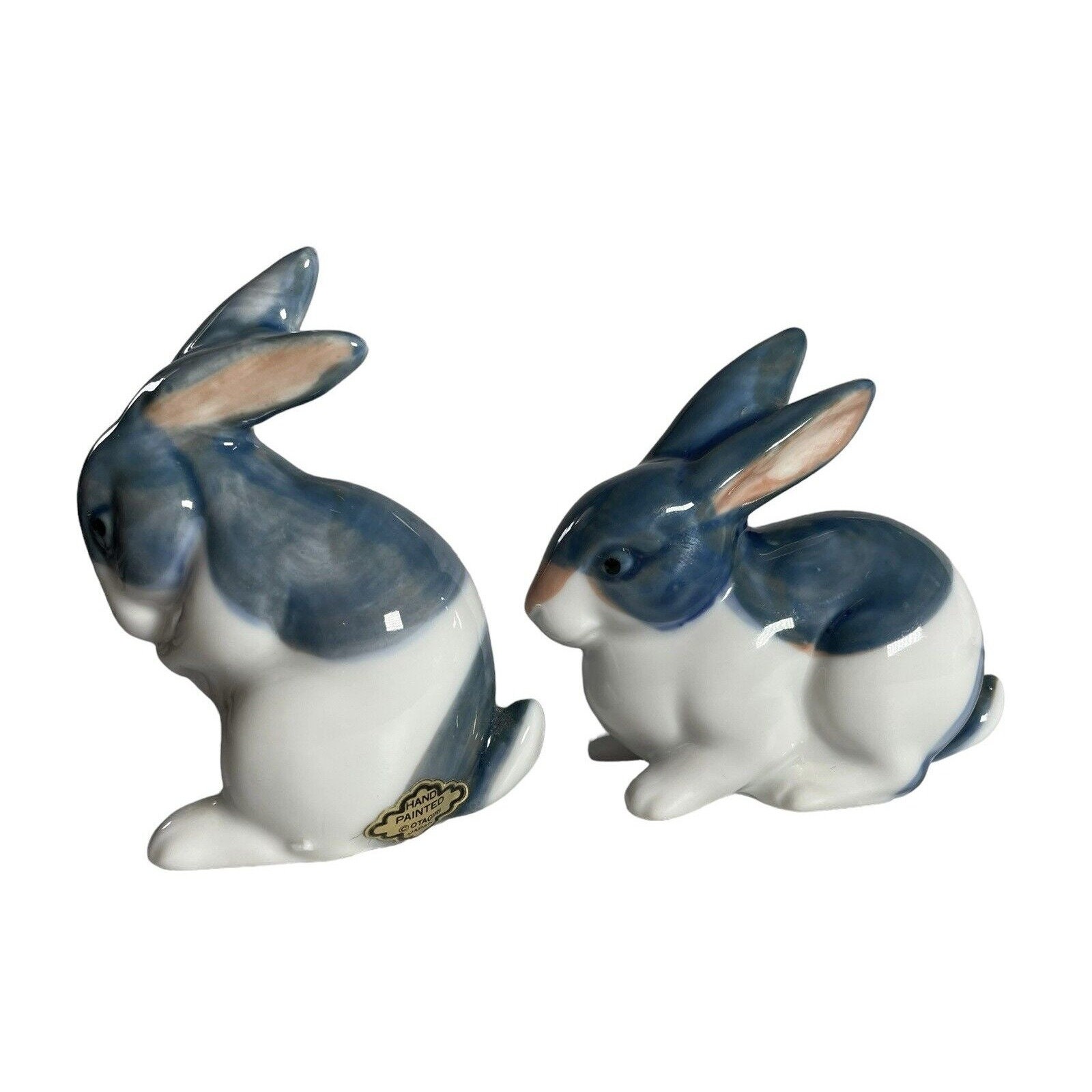 Otagiri Blue & White Porcelain Bunny Set of 2 Figurines With Tags - Etsy