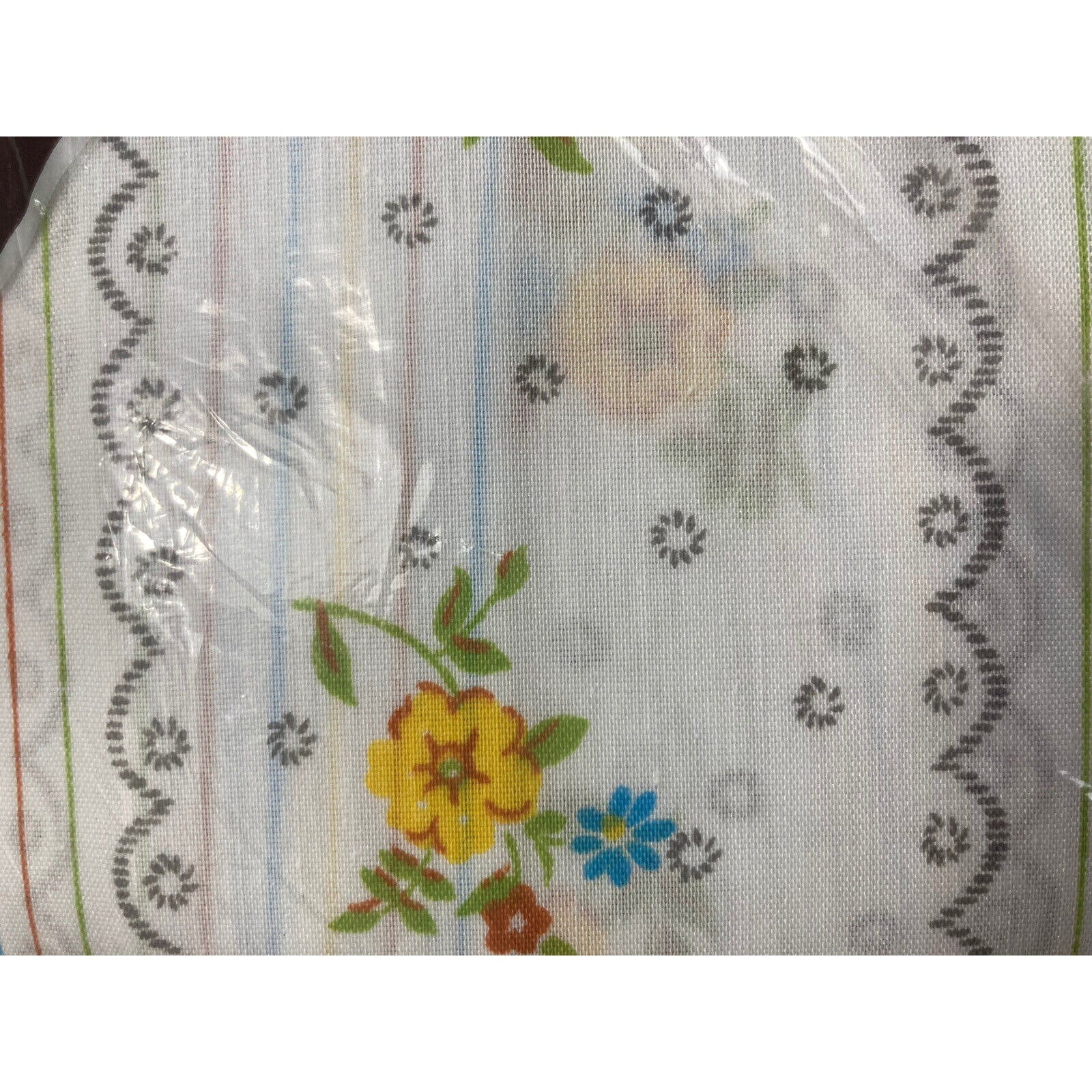 Thomaston New Era Scallop Floral Rainbow Stripe Double Fitted Sheet New ...