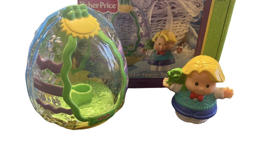 2002 Fisher Price Little People Easter Egg Eddie & Frog Tippity Top ...