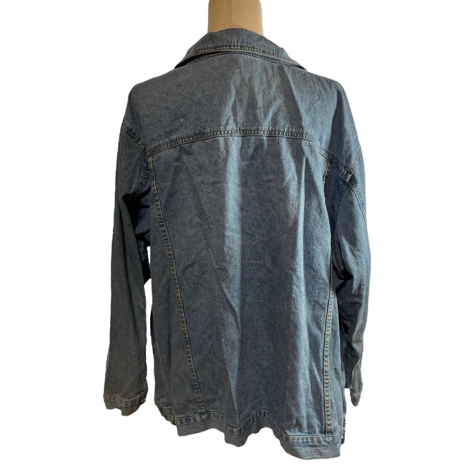 Quacker Factory Blue Denim Jacket Button Size 1X - Etsy