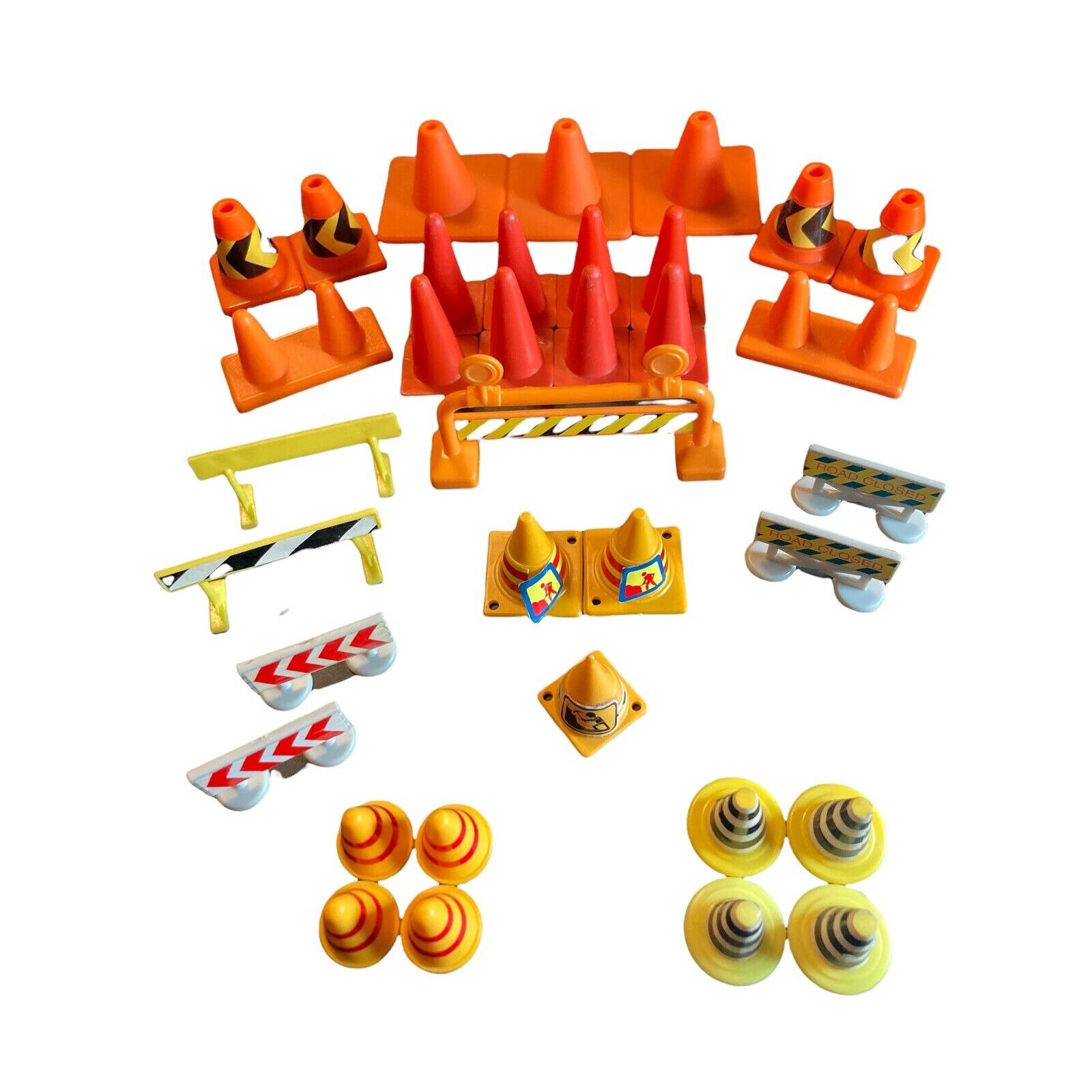 Construction Playset 75 Piece Toy Trucks Road Signs Barricades Cones ...