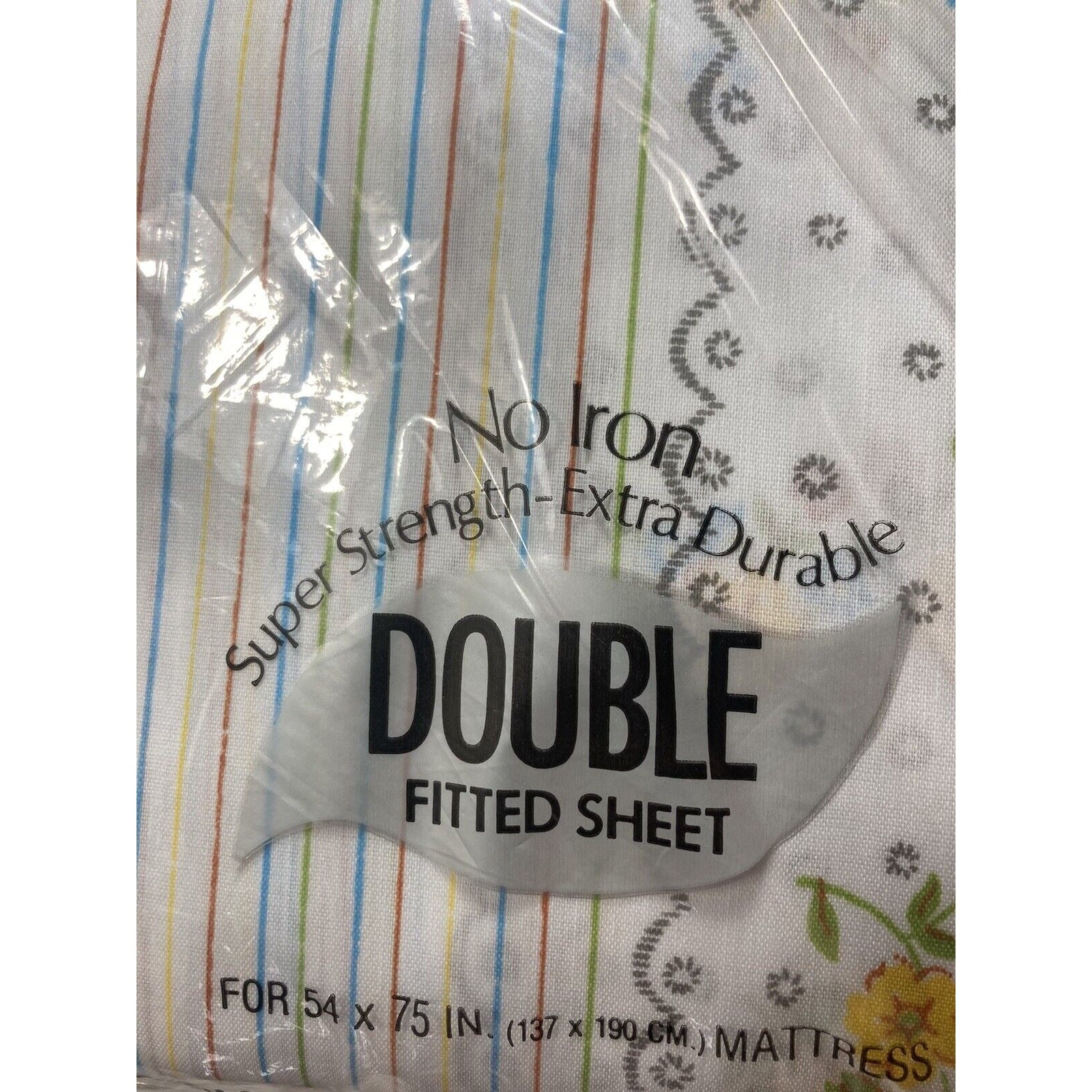 Thomaston New Era Scallop Floral Rainbow Stripe Double Fitted Sheet New ...