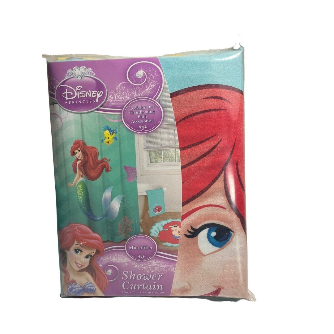Disneys Little Mermaid Ariel Flounder Fabric Shower Curtain Jay Franco ...