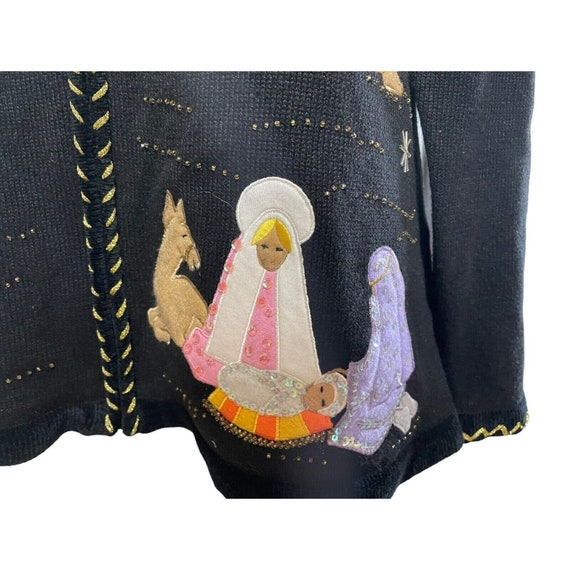 Quacker Factory Christmas Nativity Scene Zip Up Sweat… - Gem