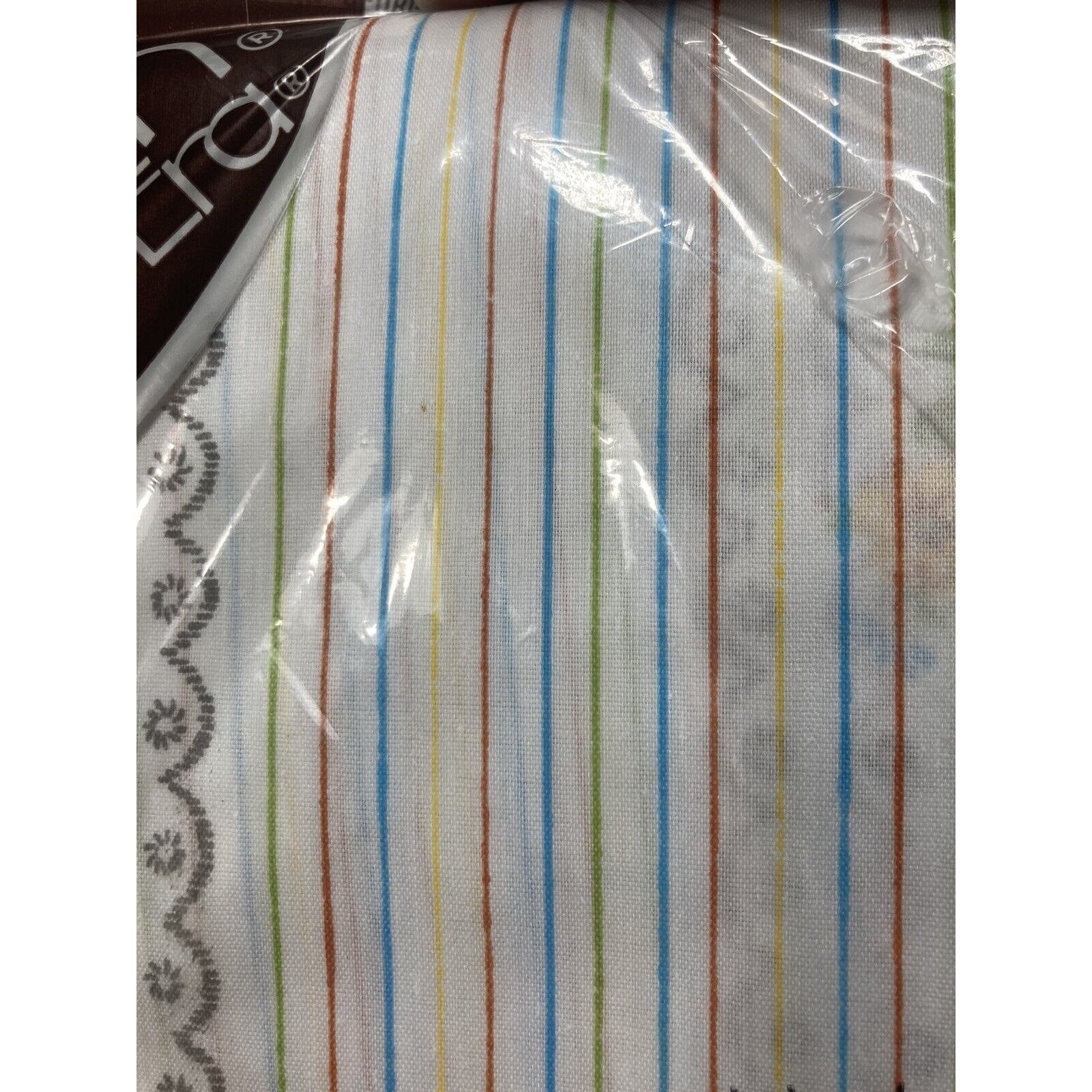 Thomaston New Era Scallop Floral Rainbow Stripe Double Fitted Sheet New ...