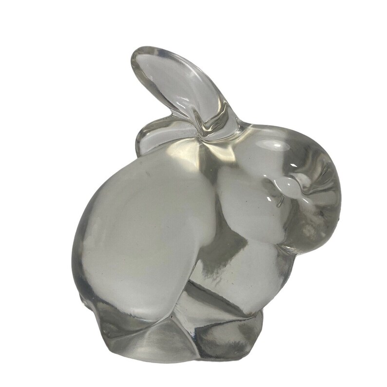 Fenton Bunny Rabbit Clear Glass Paperweight - Etsy