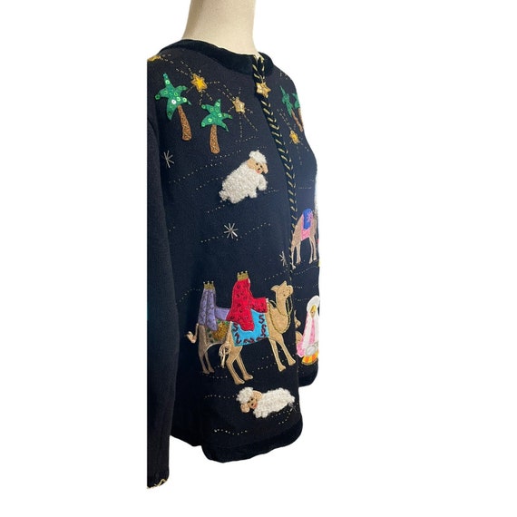 Quacker Factory Christmas Nativity Scene Zip Up Sweat… - Gem