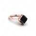 Princess Cut Black Onyx Gemstone Engagement Solitaire Ring Unique Art ...