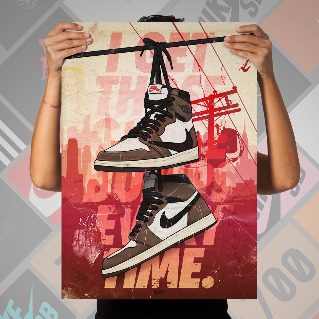 Nike Air Jordan 1 hanging Travis Poster 50x70cm - Etsy