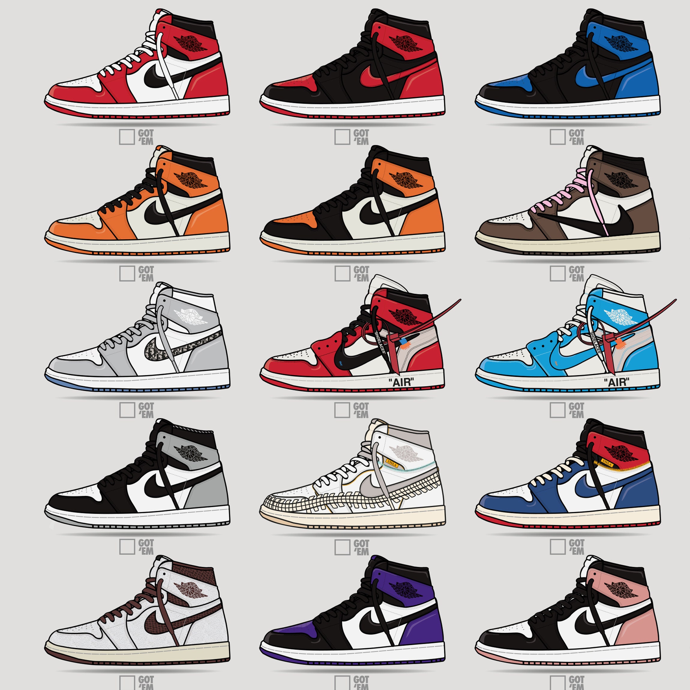 Nike Air Jordan 1 the Wanted List Poster 50X70CM Etsy UK