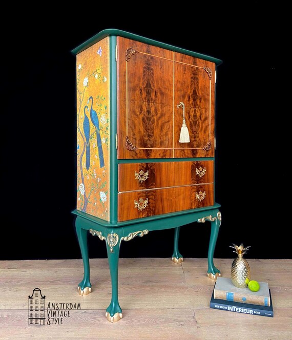 Made to Order Vintage Drinks Gin Cocktail Cabinet Upcycled Restyled Queen Anne High Legs Etsy