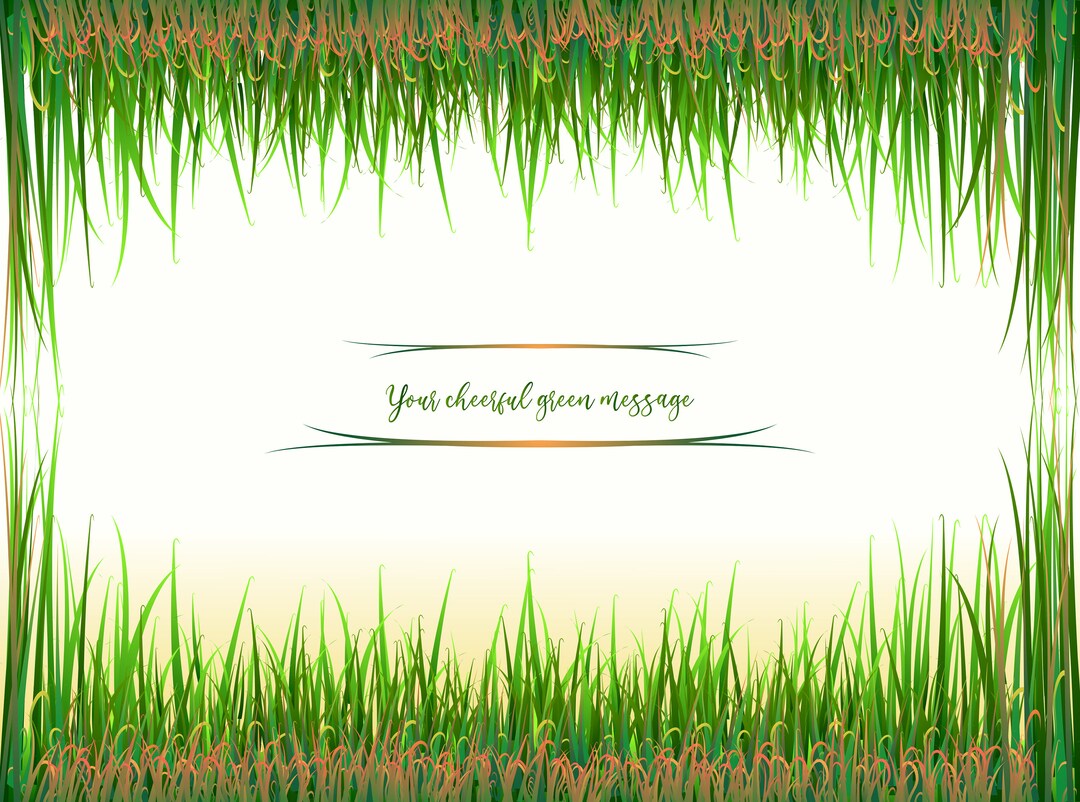 Grass Frame. Isolated Green and Light Brown Grass on a Gentle ...