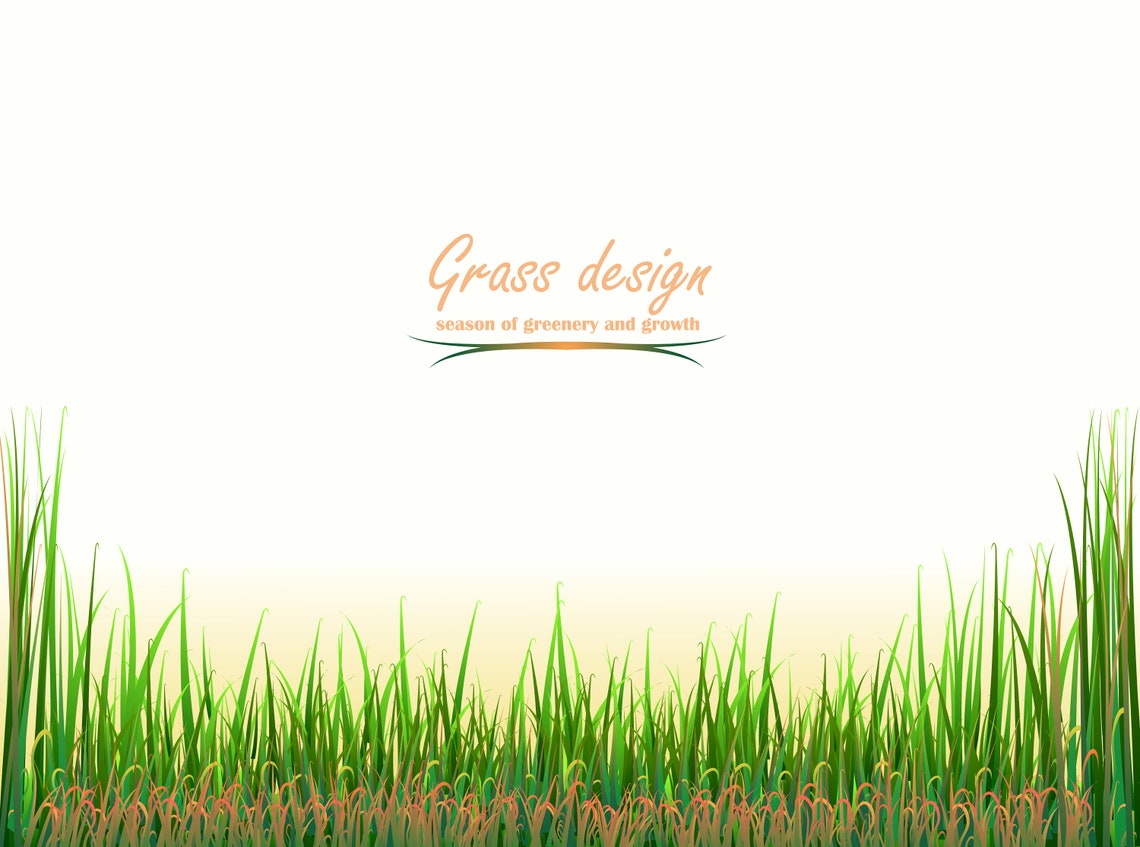 Grass Frame. Isolated Green and Light Brown Grass on a Gentle ...