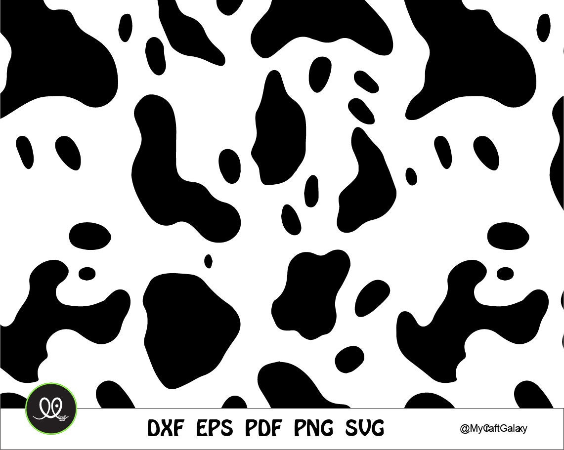 Seamless Cow Print Pattern Svg, Instant Download Animal Print Design ...