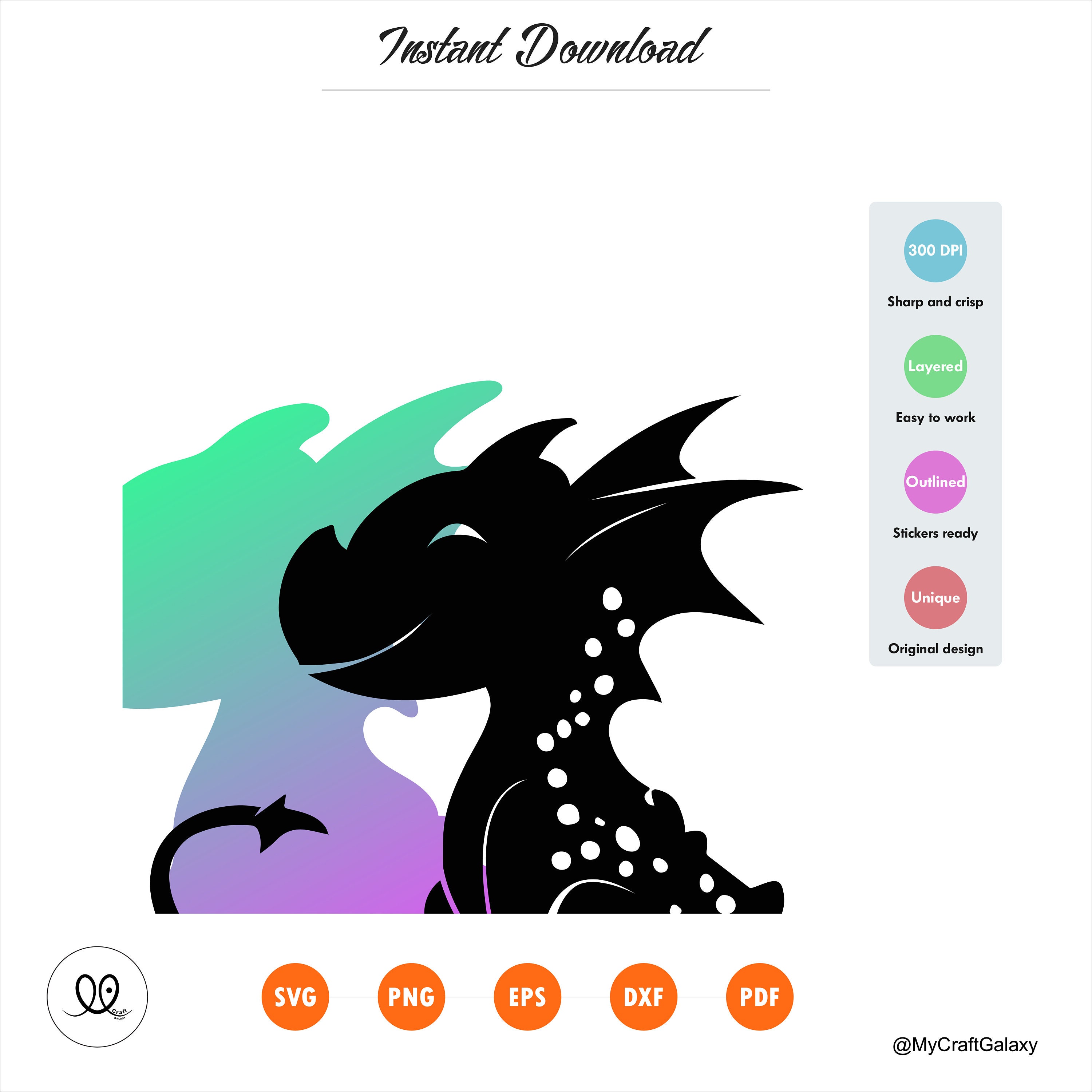 Dragon Svg Bundle, Dragon Silhouette Cut File, Dragon Svg, Dragon ...