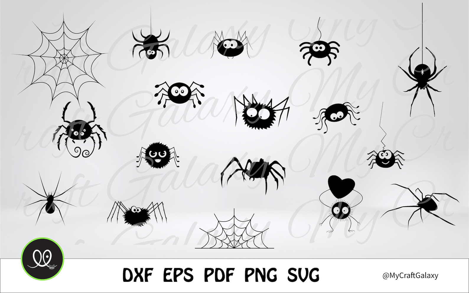 Spider SVG Bundle: Halloween Clipart, Cricut Cut Files (digital ...