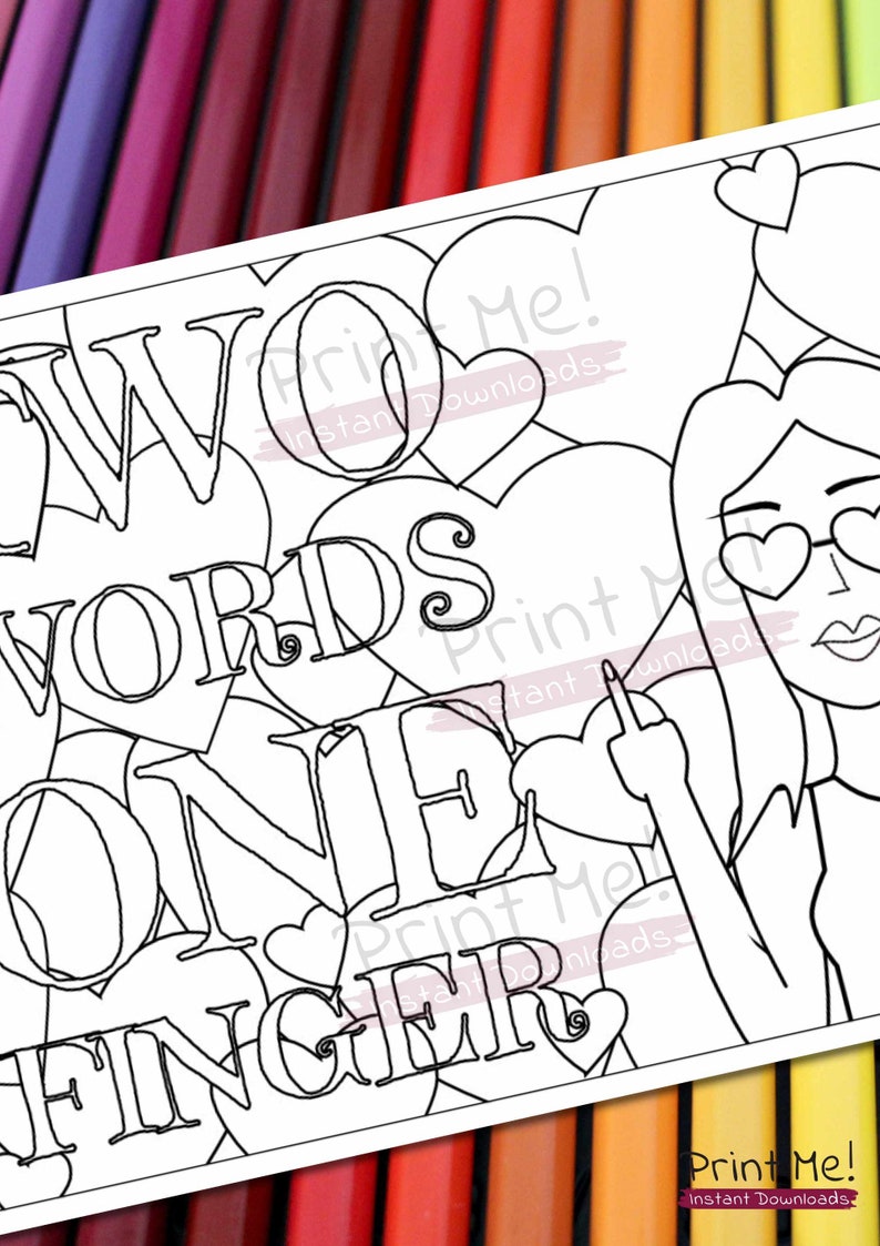 Offensive Coloring Page Get This Adult Coloring Cuss Words, Sassy Girl ...