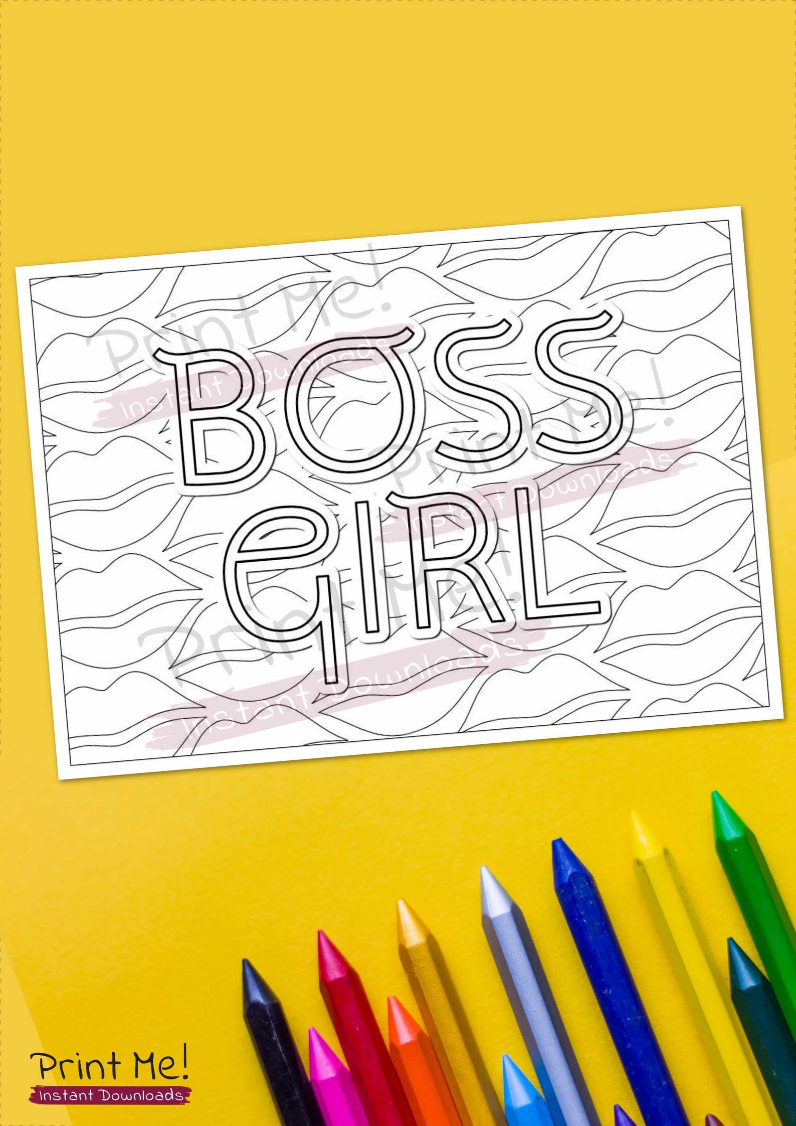 Boss Girl Adults Coloring Page.an Empowering Coloring Print - Etsy