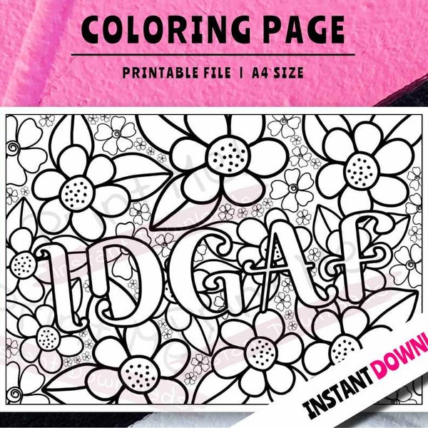Idgaf Coloring Page - Etsy Canada