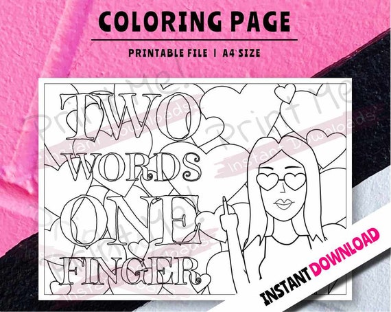 Offensive Coloring Page Get This Adult Coloring Cuss Words | Etsy UK
