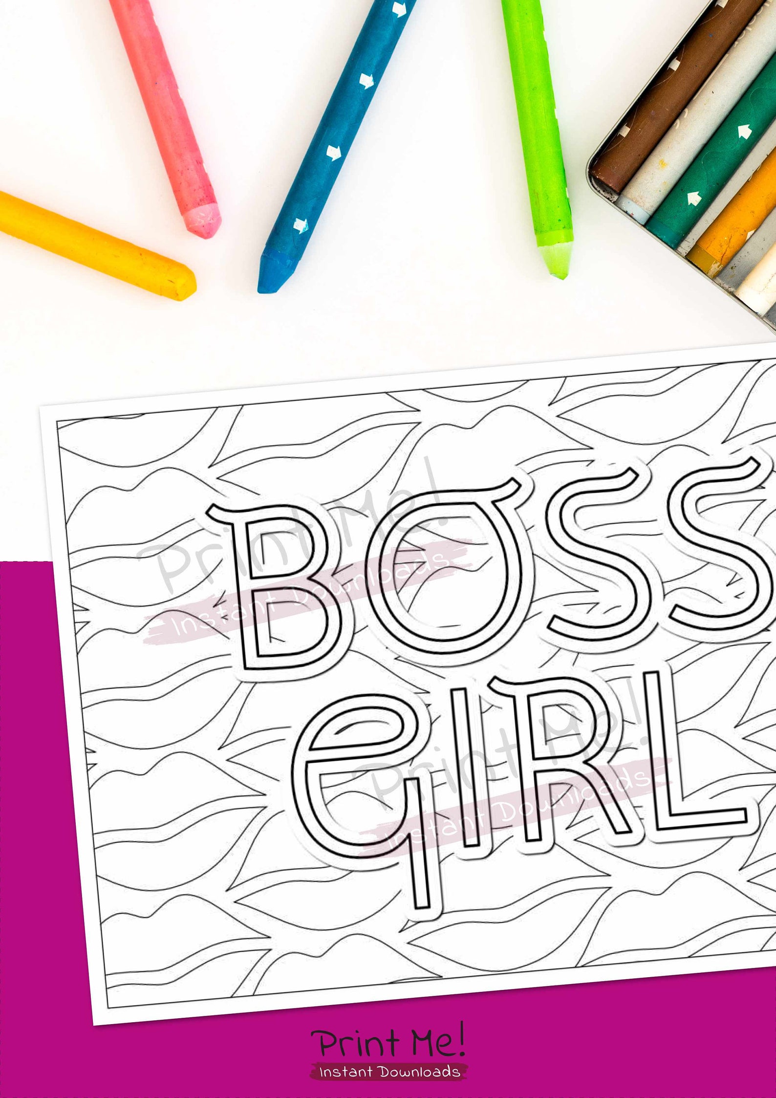 Boss Girl Adults Coloring Page.an Empowering Coloring Print - Etsy