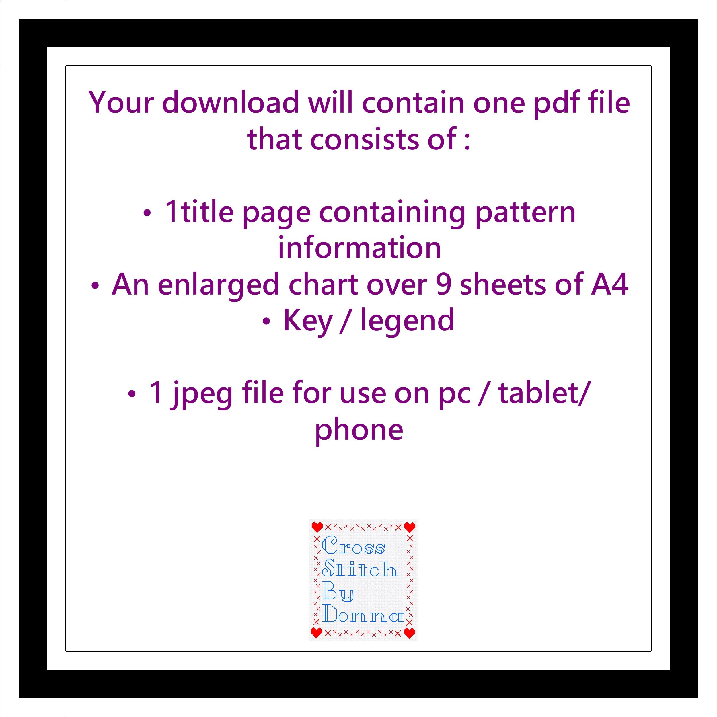 Blackwork Patchwork PDF Pattern, Cross Stitch Chart, Instant Printable ...