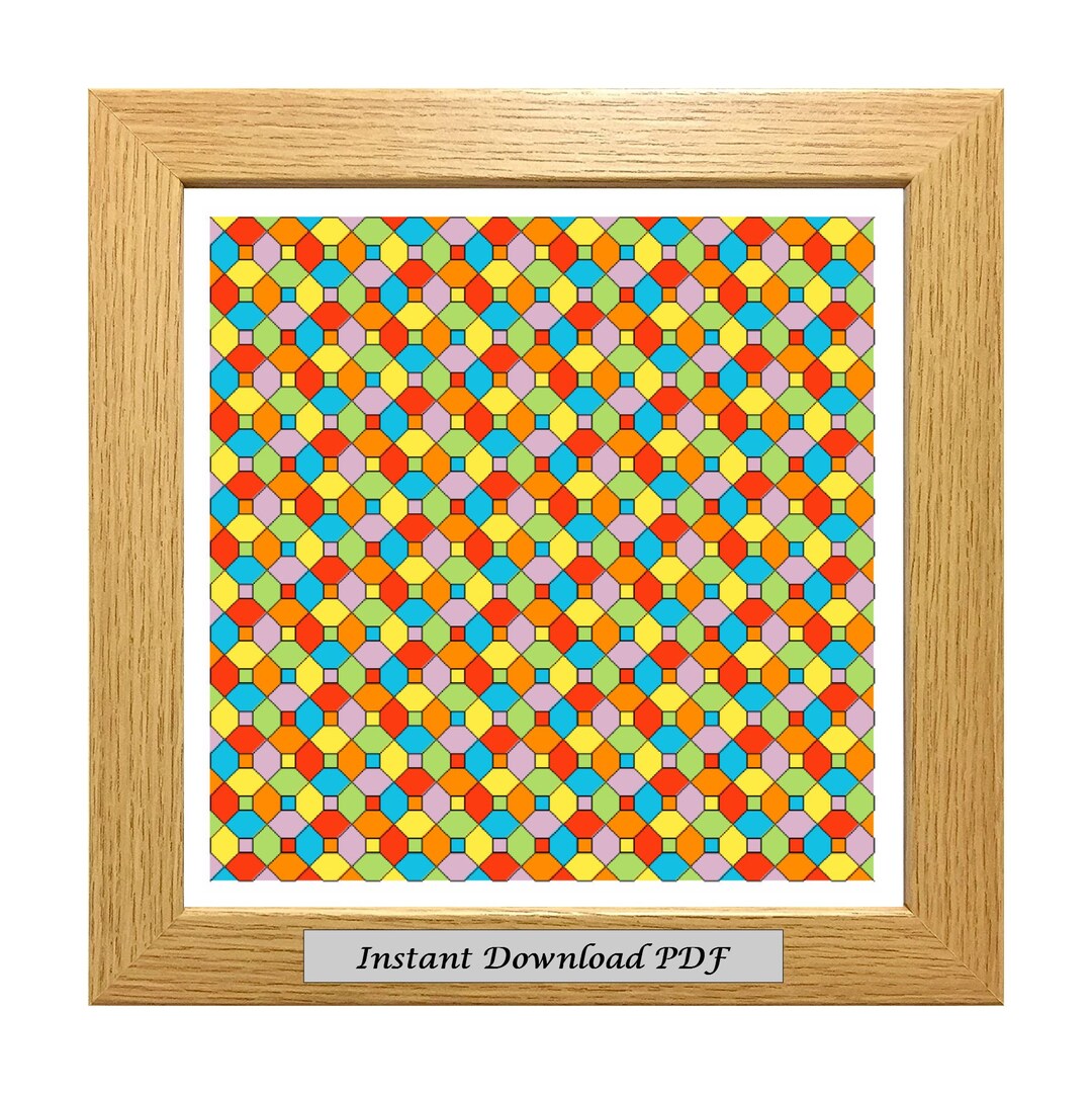 Rainbow Geometric Pattern PDF Cross Stitch Chart, Pattern, Instant ...