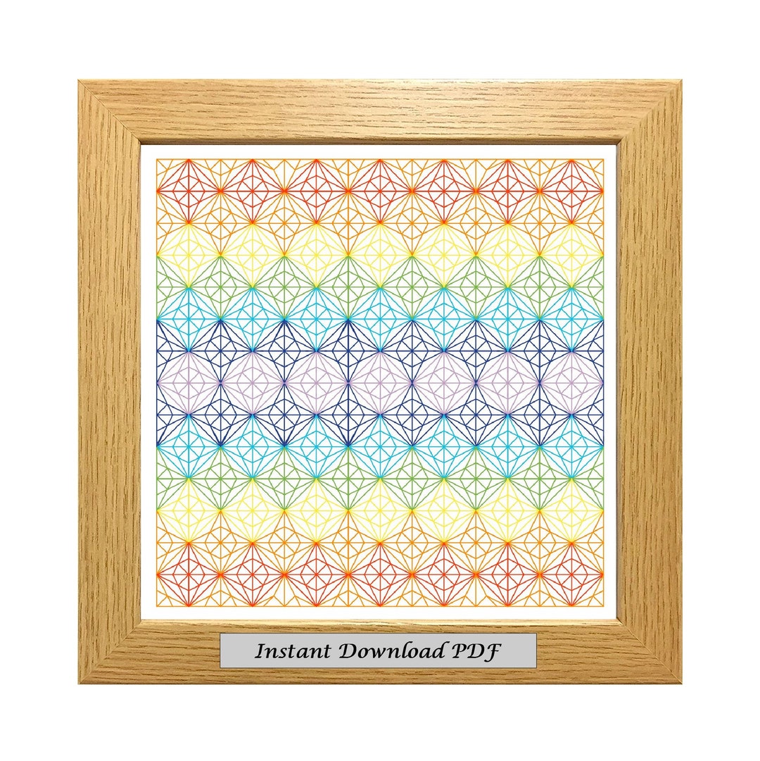 Rainbow Blackwork PDF Pattern, Cross Stitch Chart, Instant Printable ...
