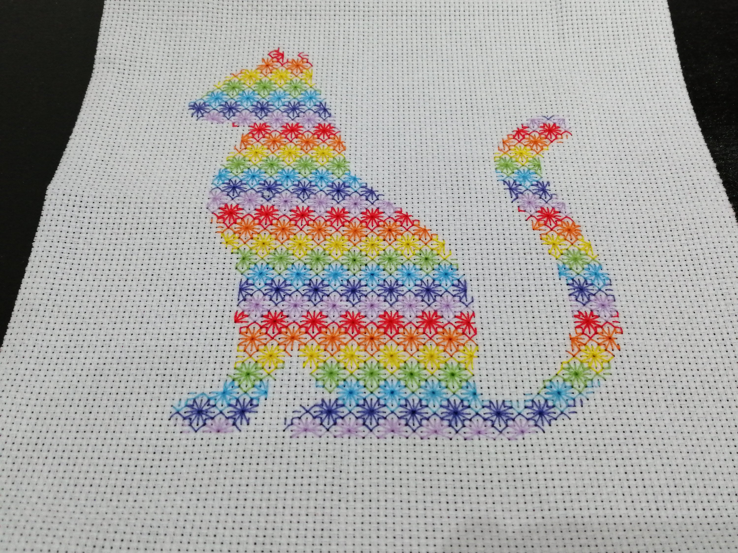 Blackwork Cat PDF Pattern, Cross Stitch Chart, Instant Printable ...