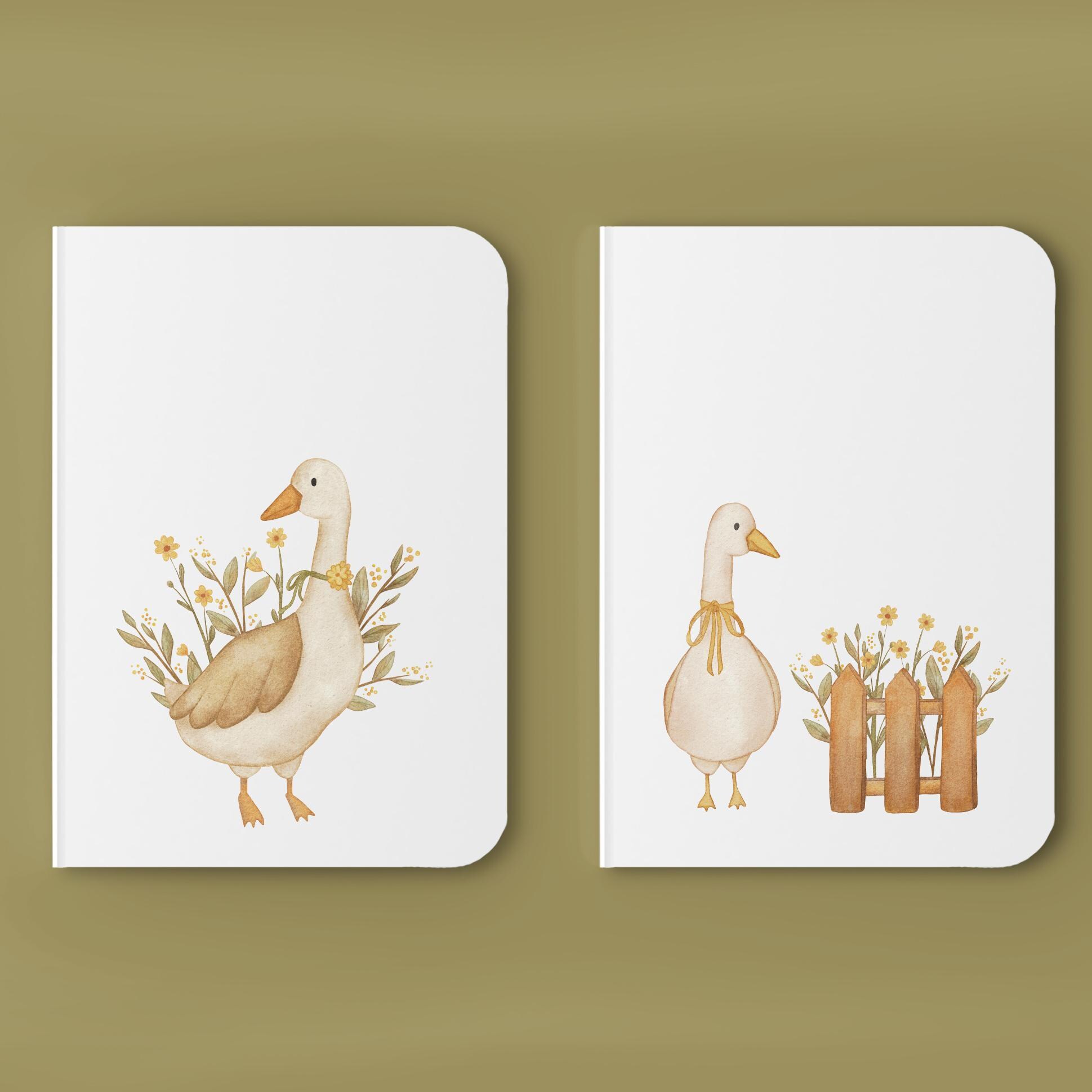 Watercolor Goose Clipart, Seamless Patterns – Cute Farmhouse Digital ...