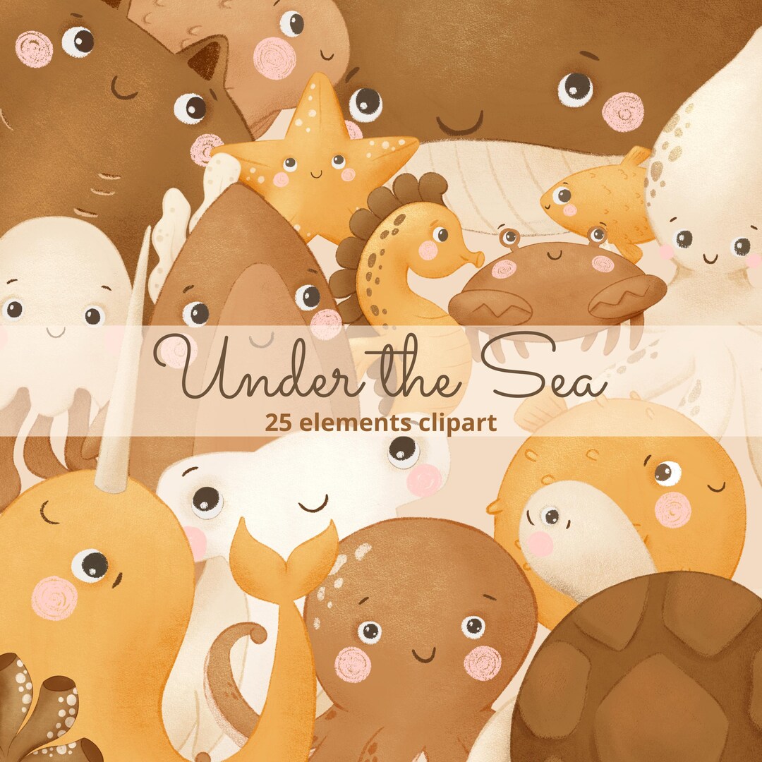 Under the Sea Clipart, Cute Undersea Animals, Png, Whale, Fish, Dolphin ...