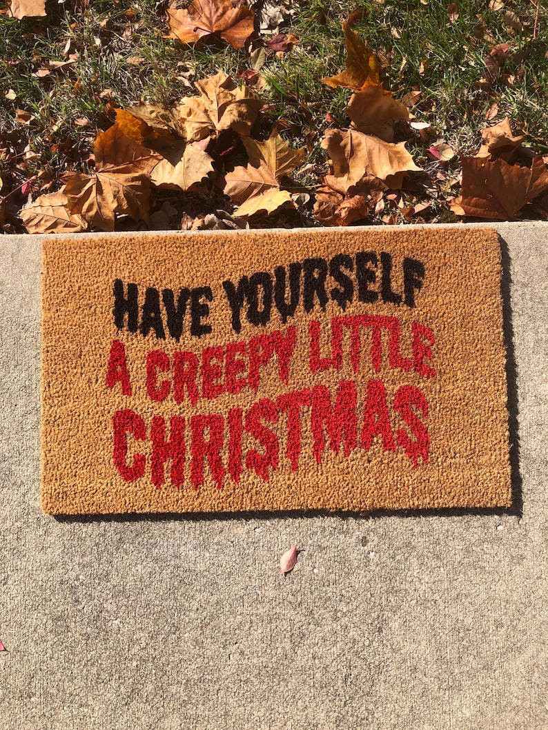 Creepy Christmas Doormat, Scary Christmas, Outdoor Rug, Christmas Decor ...