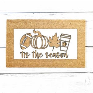 Tis the Season Doormat Stencil, Welcome Mat, Fall Decor, Outdoor Rug ...