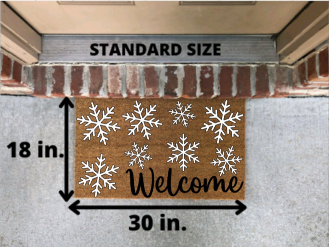 Welcome Snowflake Doormat, Winter Doormat, Winter Decor, Welcome Mat ...
