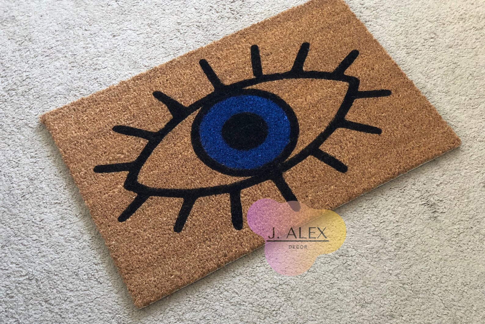Evil Eye Doormat Positive Energy Custom Doormat - Etsy