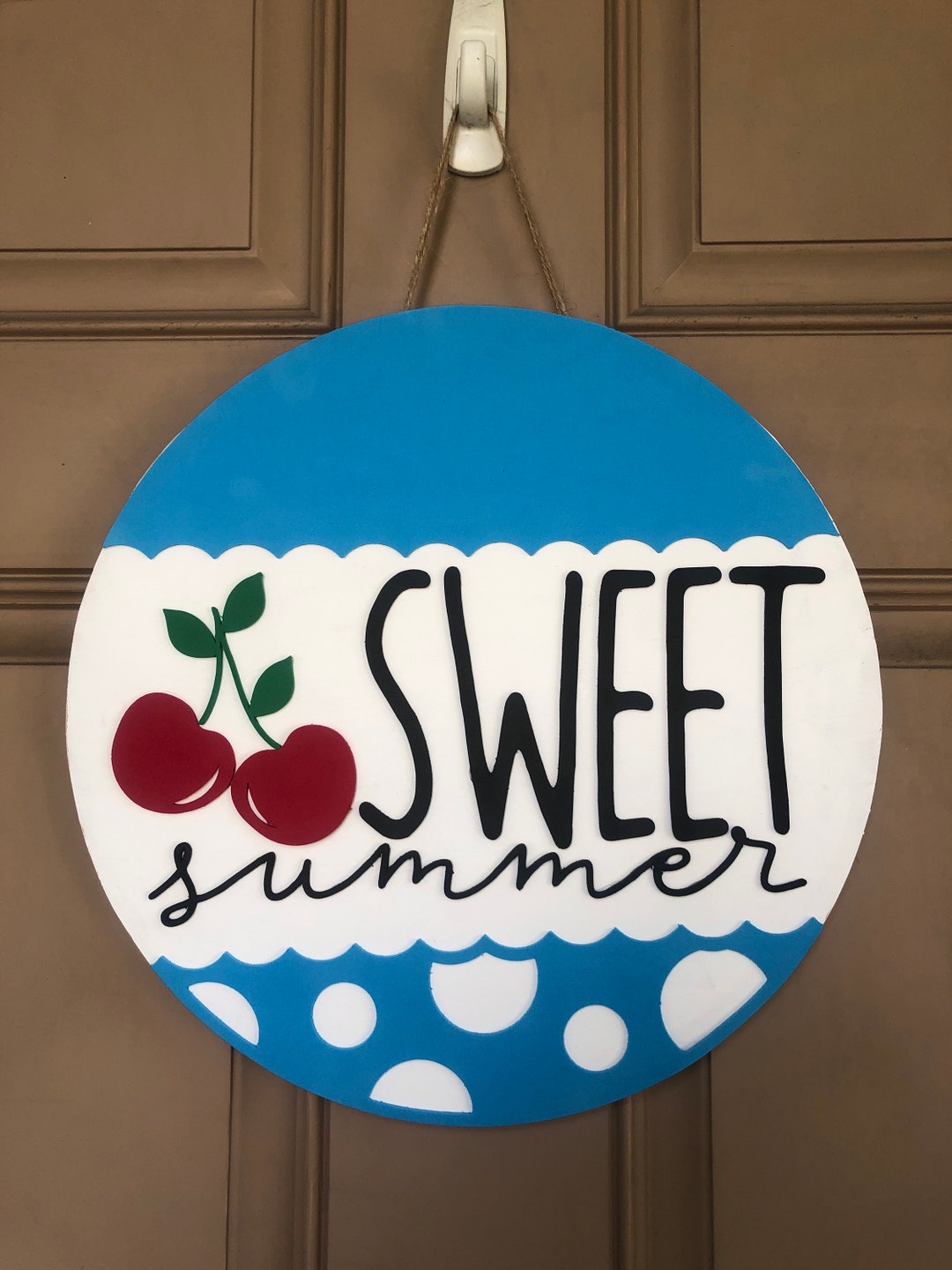 Sweet Summertime Door Hanger, Wood Sign, Cherry Decor, Summer Decor ...